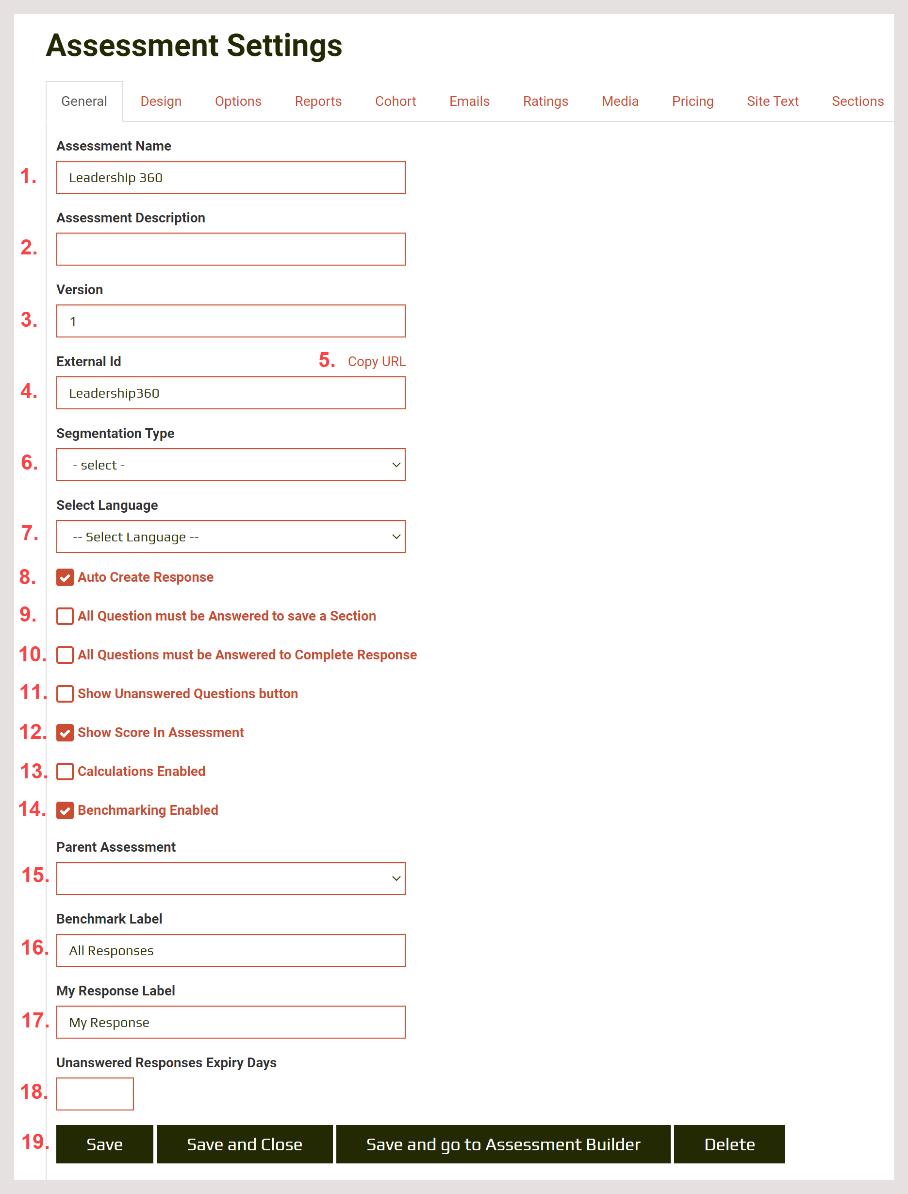 Assessment Settings – Brilliant Assessments
