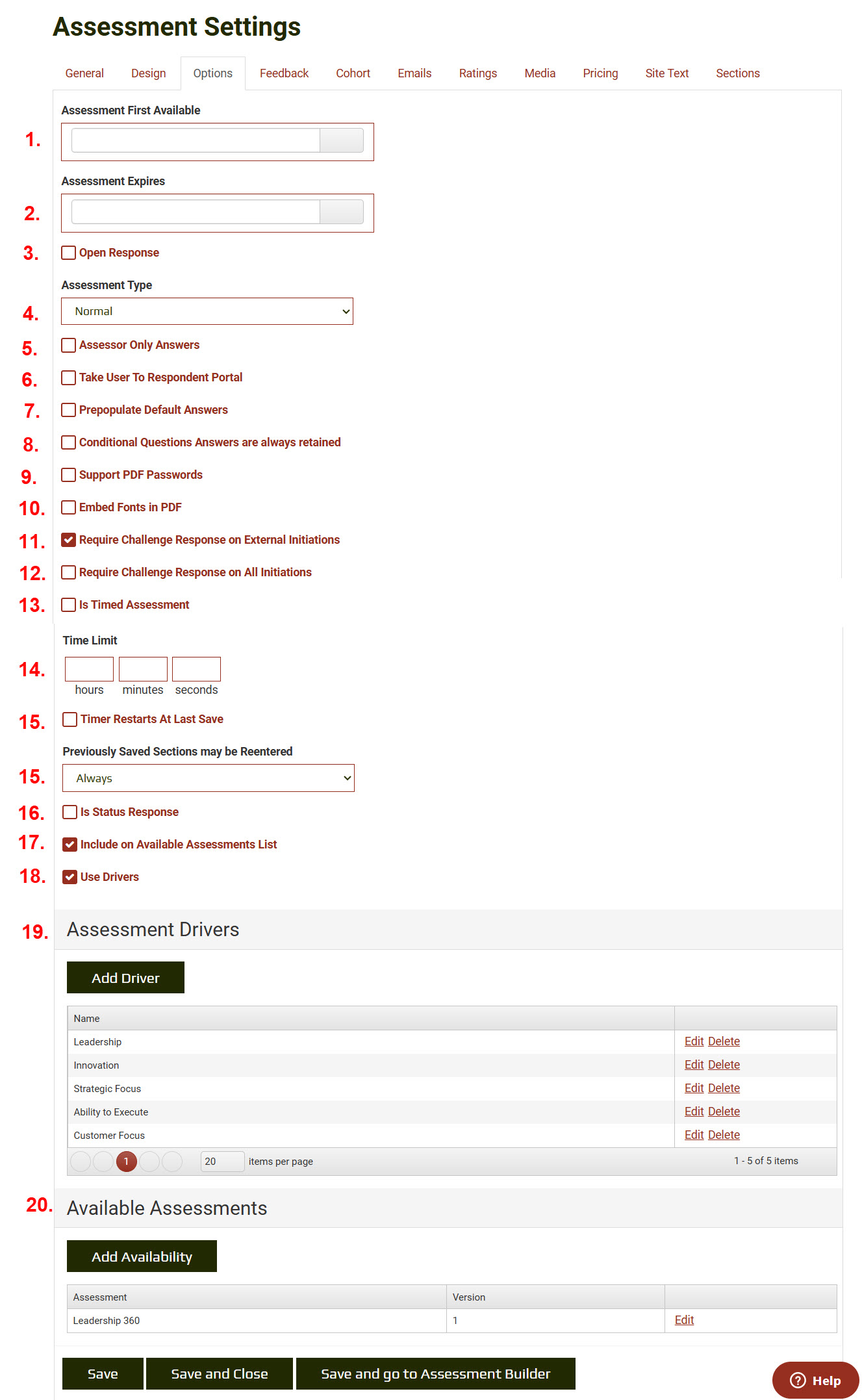 Assessment Settings – Brilliant Assessments