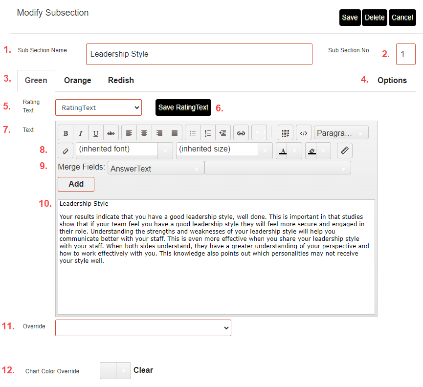 Add/Modify Sub-Sections – Brilliant Assessments Add/Modify Sub-Sections – Brilliant Assessments