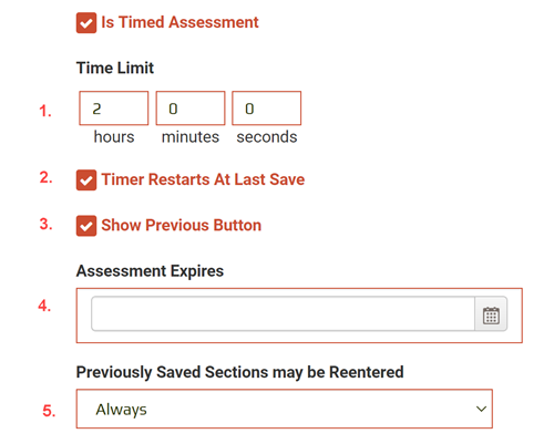 Assessment Settings – Brilliant Assessments