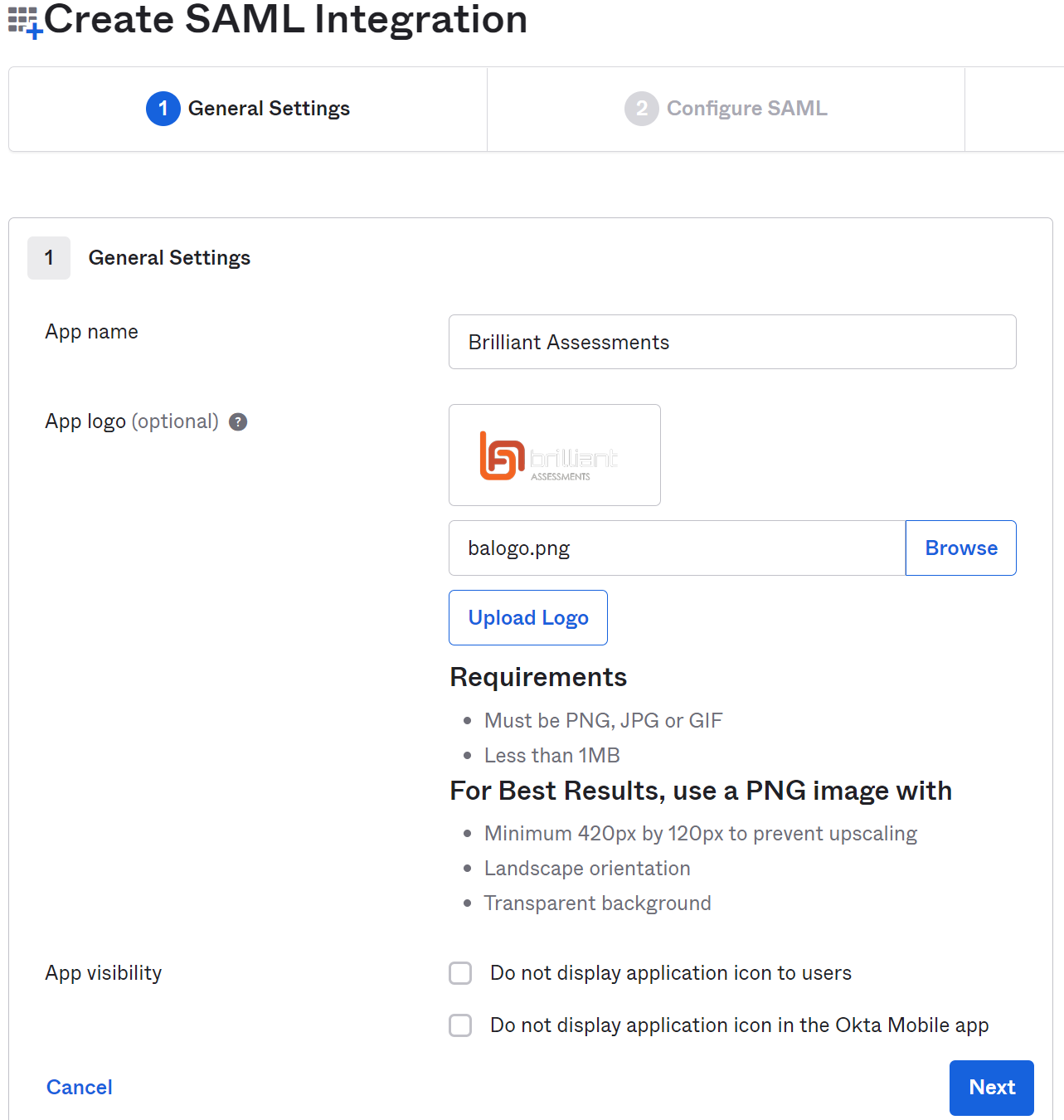 Configuring Okta SAML SSO Integration – Brilliant Assessments